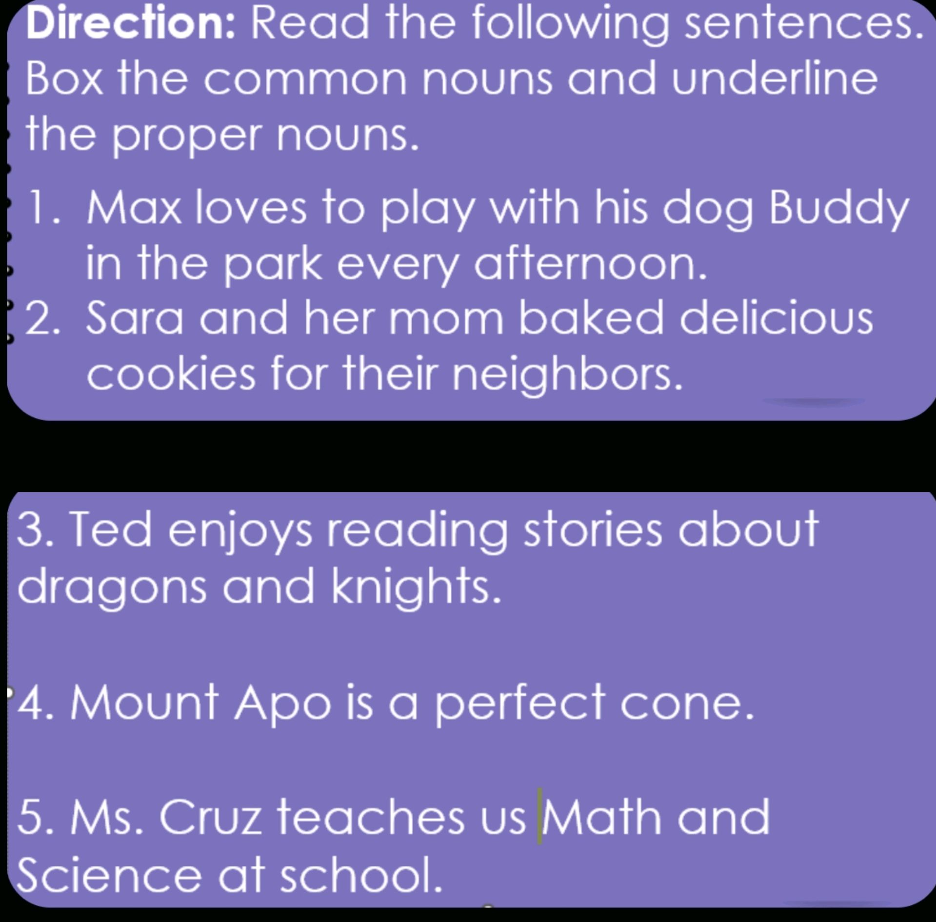 Direction: Read the following sentences. Box | StudyX