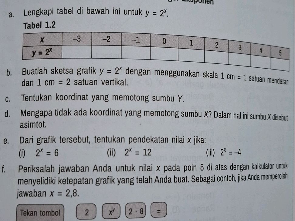 a. Lengkapi tabel di bawah ini untuk $y = | StudyX