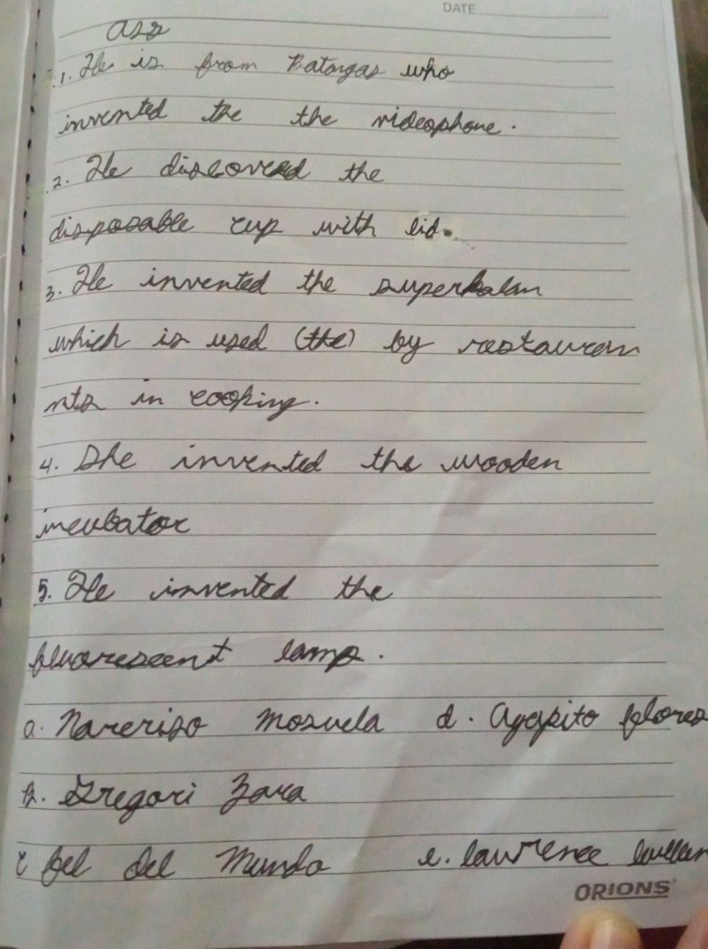 1. He is from Batangas who invented the | StudyX