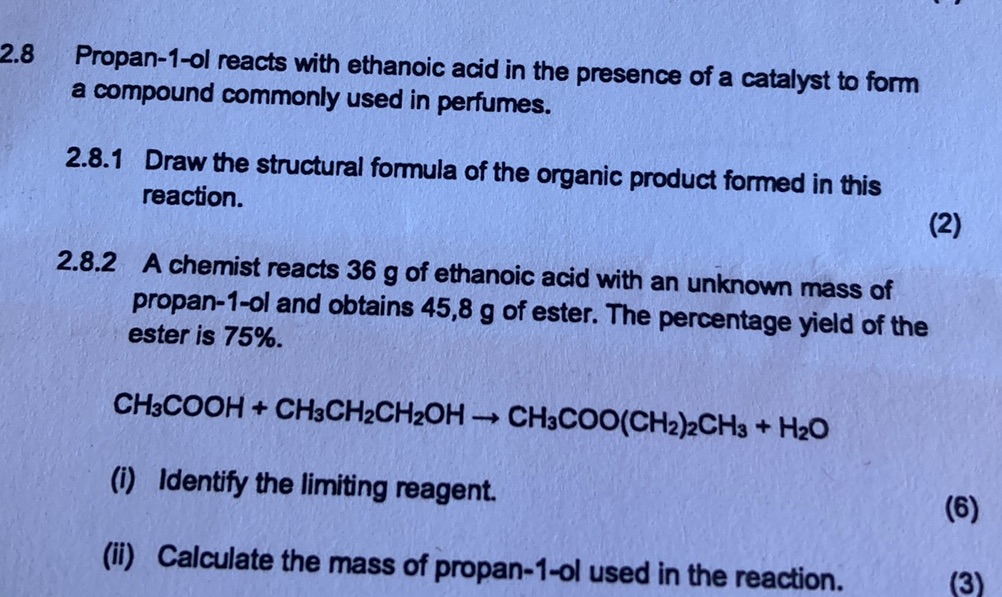 2.8.1 Draw the structural formula of the | StudyX
