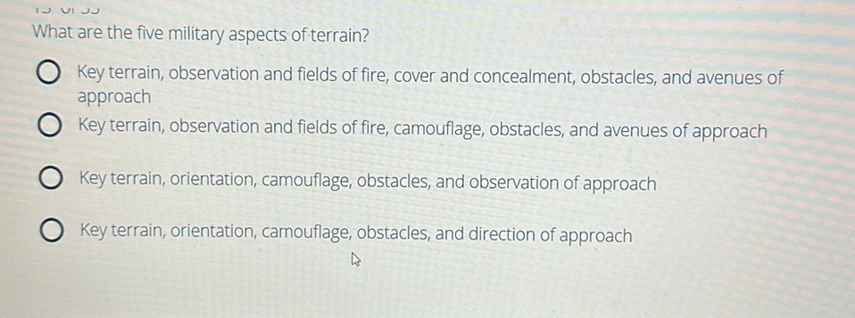 What are the five military aspects of | StudyX