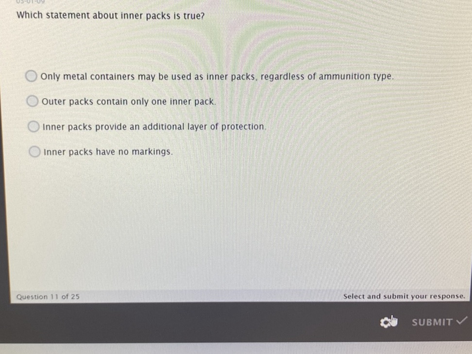 Which statement about inner packs is true? | StudyX