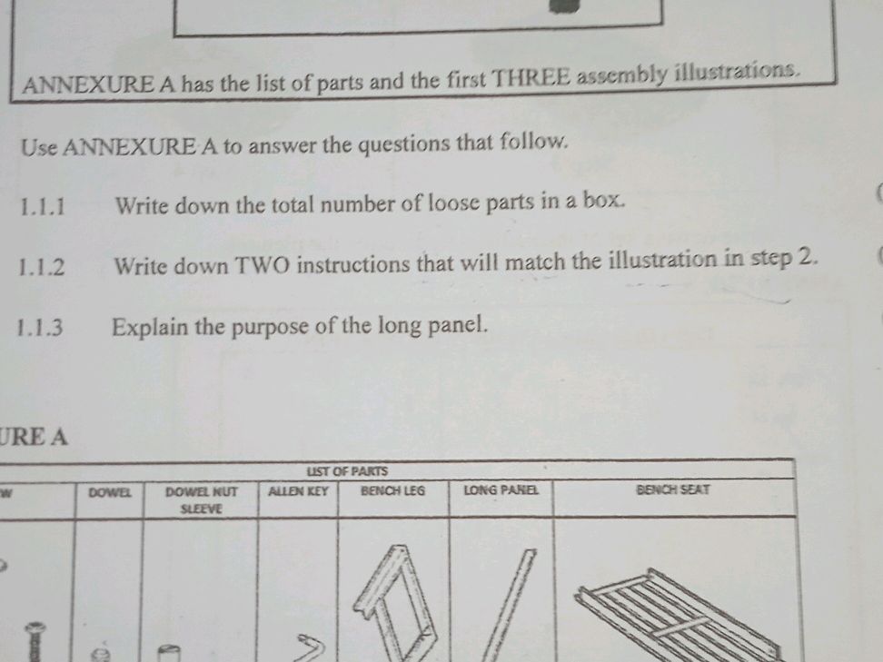 Use ANNEXURE A to answer the questions that | StudyX