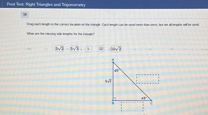 What are the missing side lengths for the | StudyX