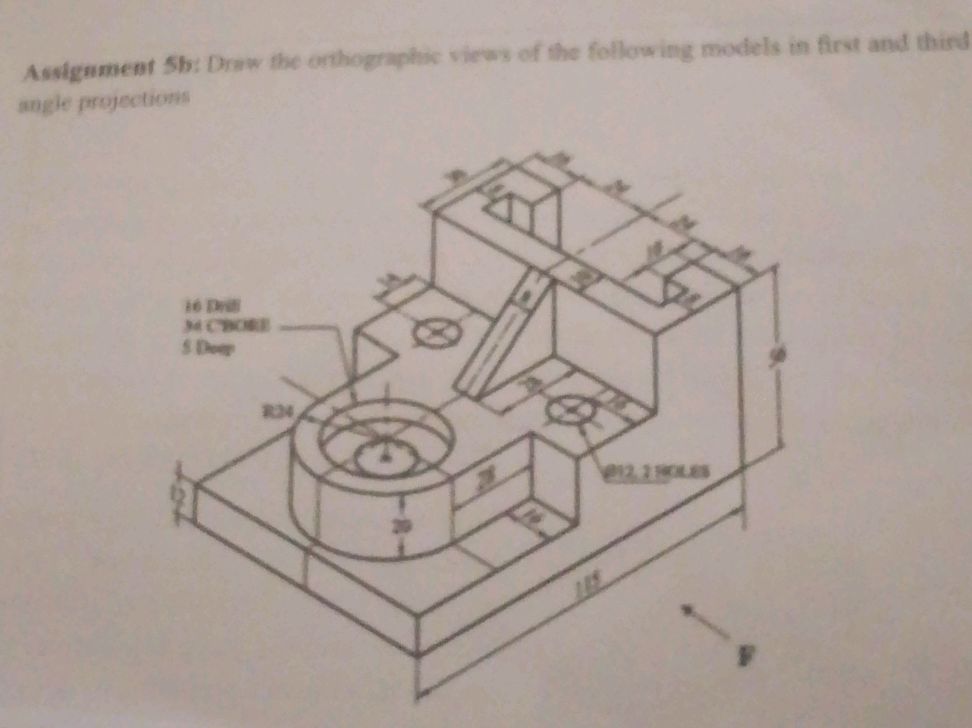 Assignment 5h: Draw the orthographic views | StudyX