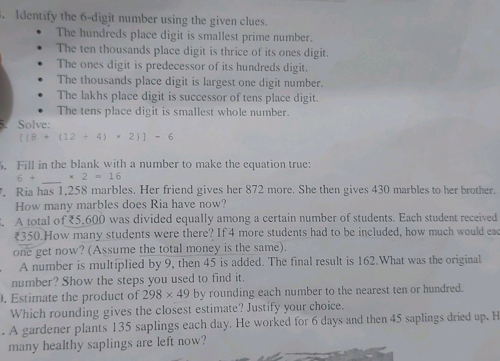 1. Identify the 6-digit number using the | StudyX