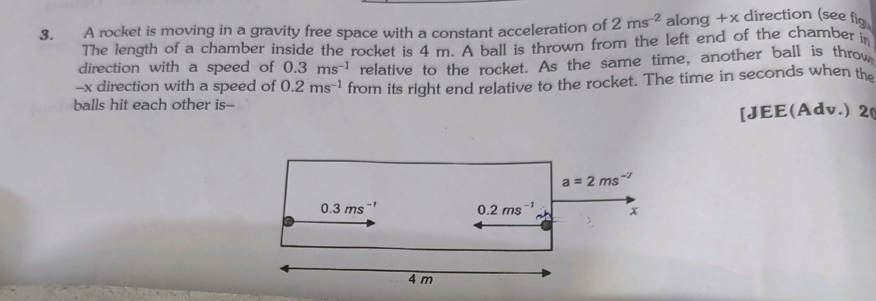 A rocket is moving in a gravity free space