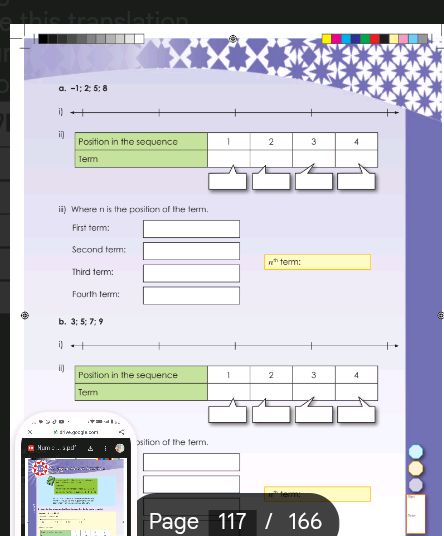 a. -1; 2; 5; 8 ii) Position in the sequence | StudyX