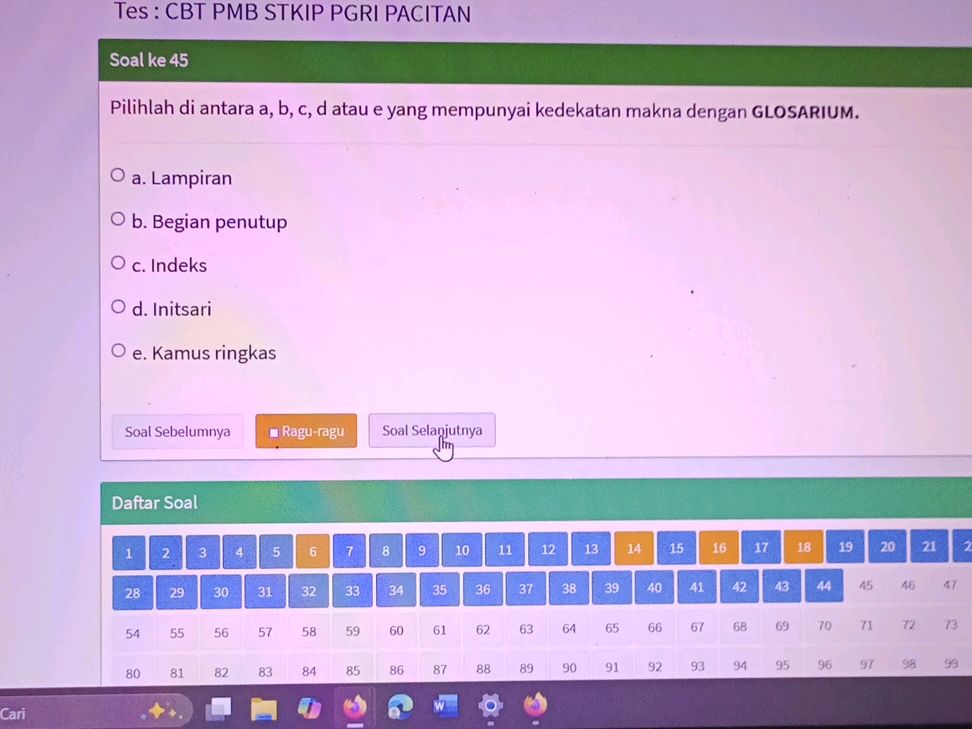 Soal ke 45 Pilihlah di antara a, b, c, d | StudyX