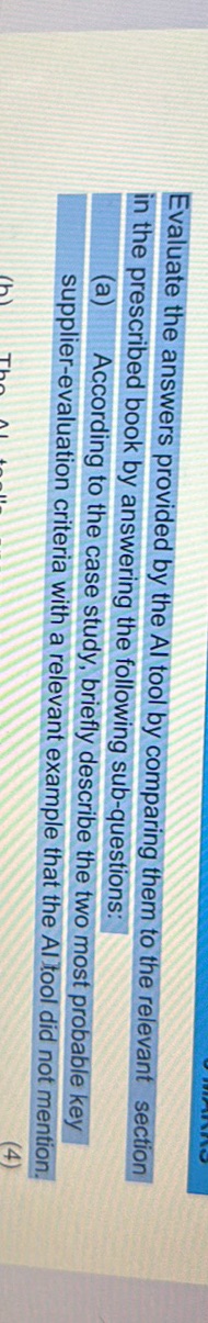 Evaluate the answers provided by the Al tool | StudyX