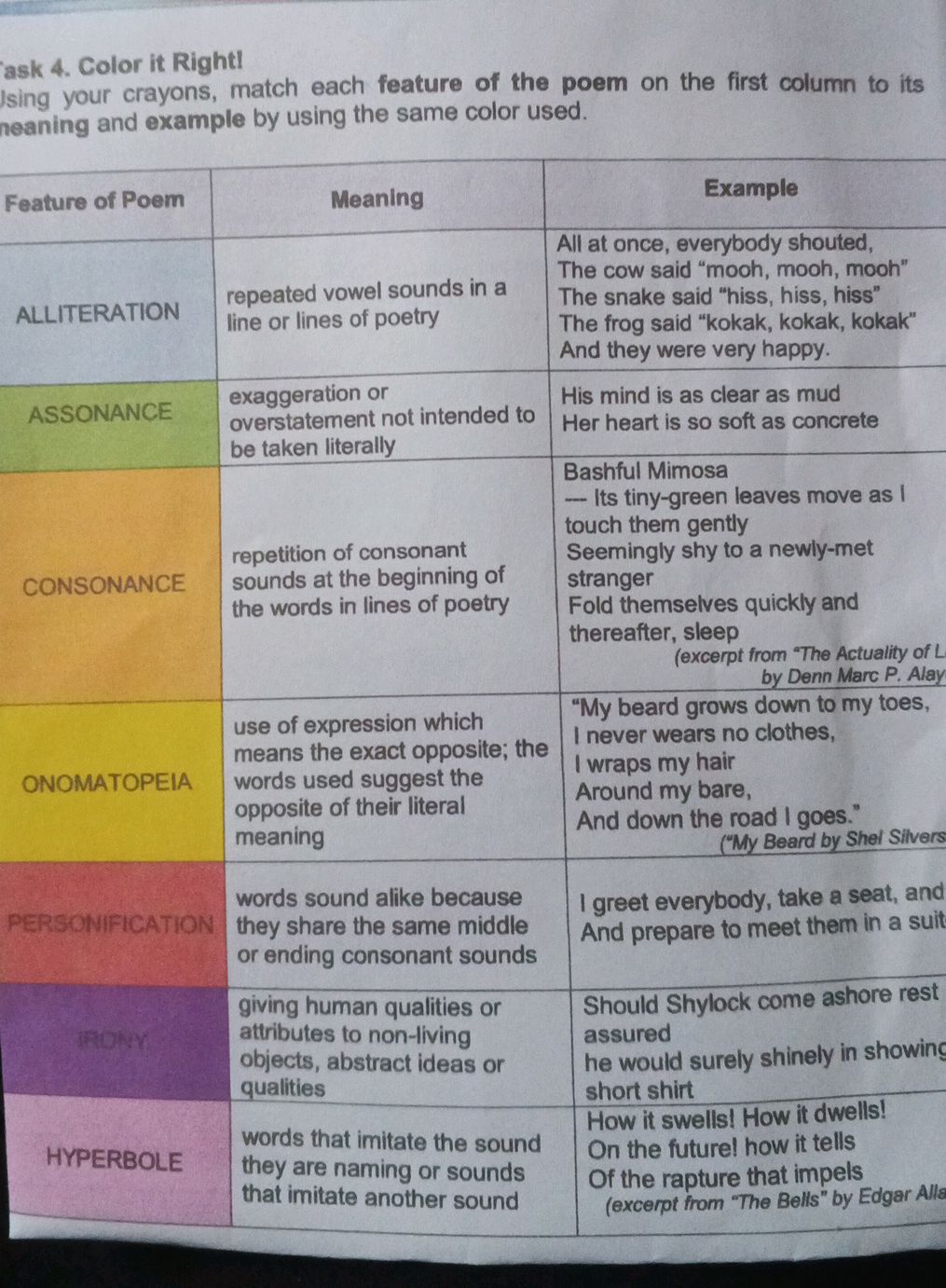 Task 4. Color it Right! Using your crayons, | StudyX