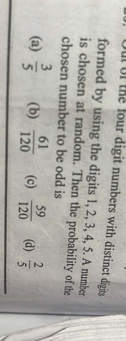 Out of the four digit numbers with distinct | StudyX