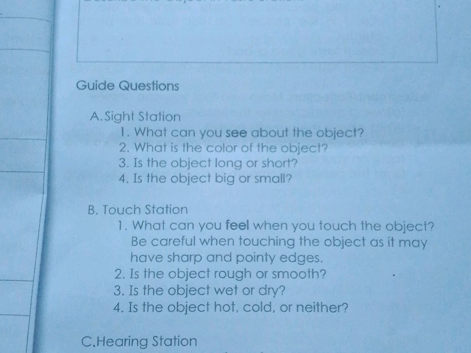 Guide Questions A. Sight Station 1. What | StudyX
