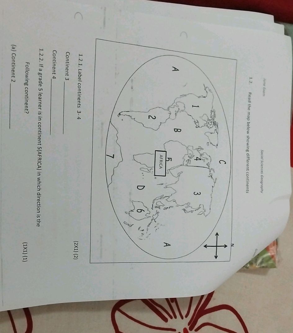 1.2. Read the map below showing different | StudyX