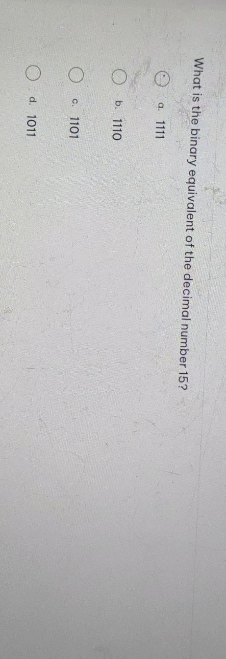 What is the binary equivalent of the decimal | StudyX