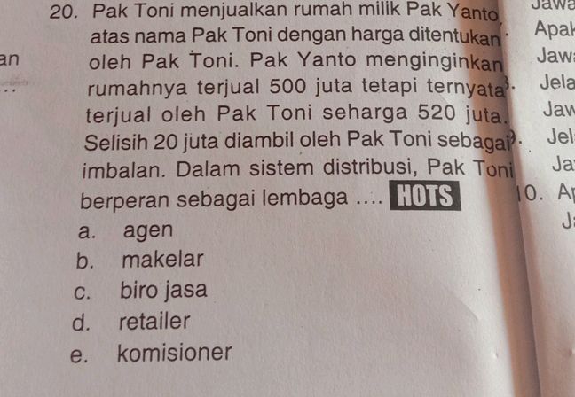 20. Pak Toni menjualkan rumah milik Pak | StudyX