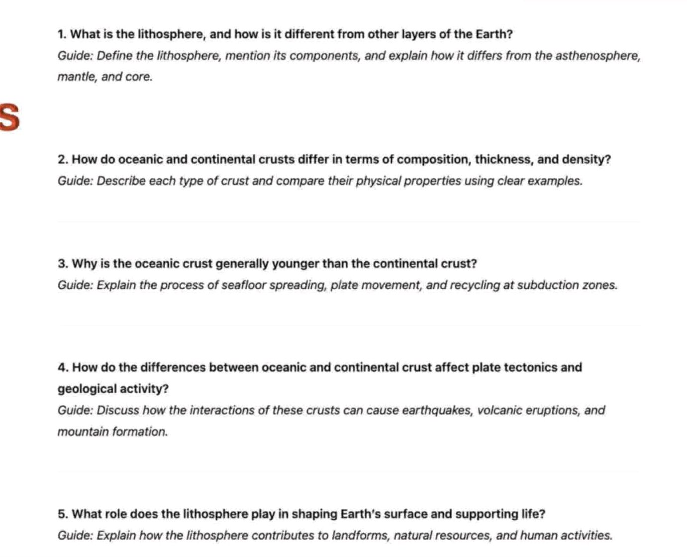 1. What is the lithosphere, and how is it | StudyX