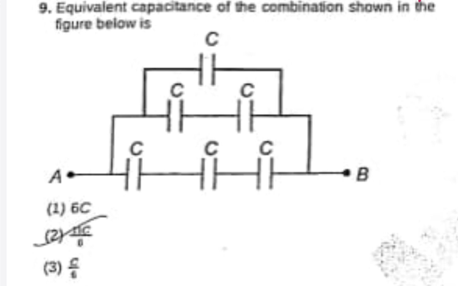 9. Equivalent capacitance of the combination | StudyX