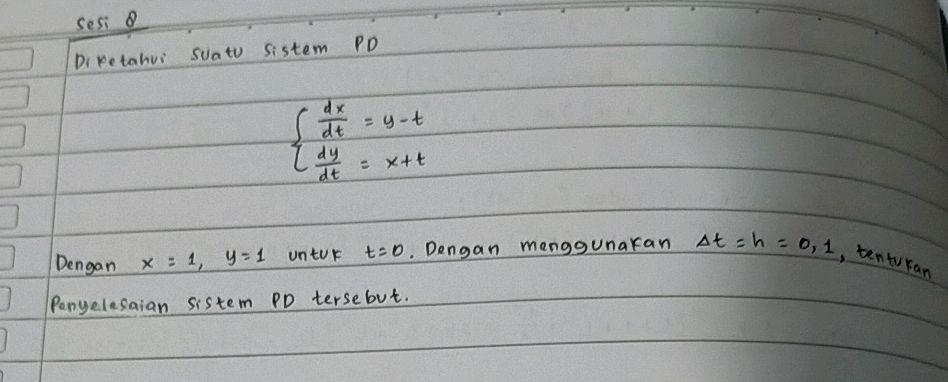 Diketahui suatu Sistem PD $\ {dx}{dt} = | StudyX