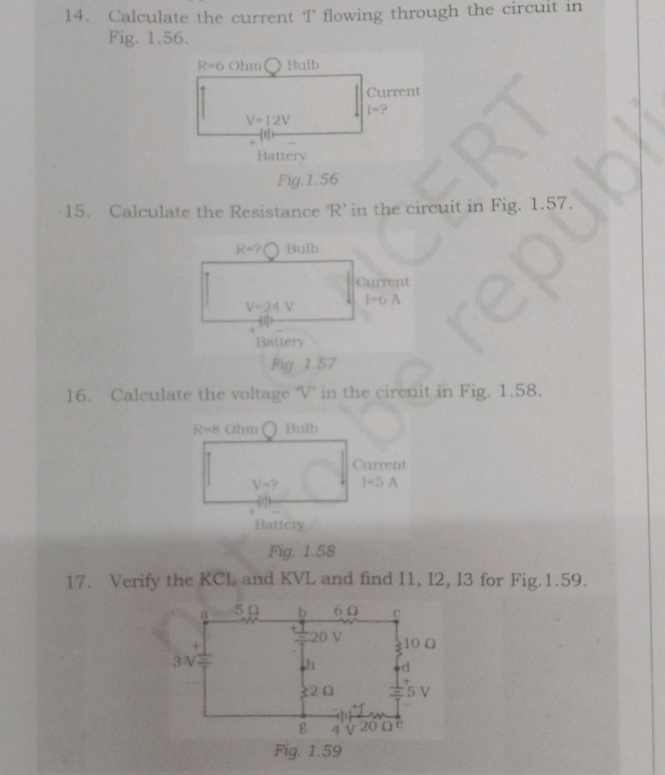14. Calculate the current 'I' flowing | StudyX