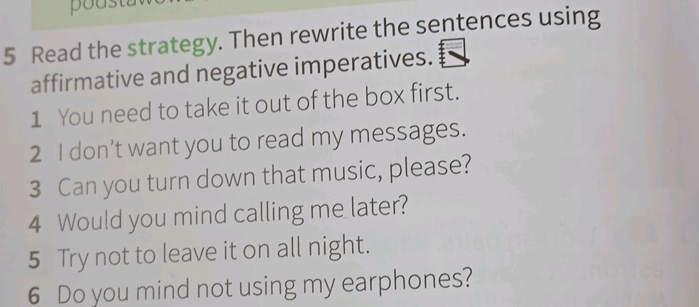 5 Read the strategy. Then rewrite the | StudyX