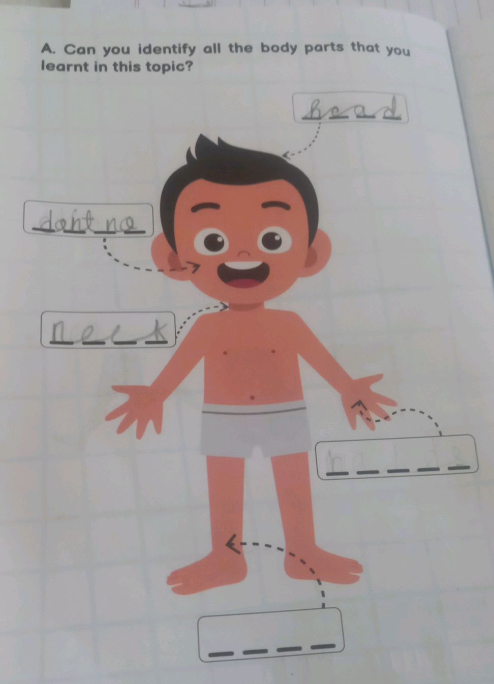 A. Can you identify all the body parts that | StudyX