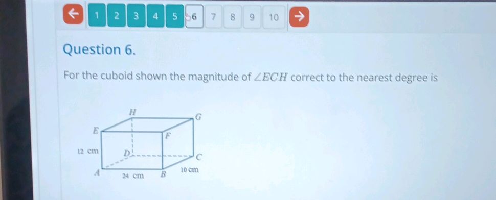 Question 6. For the cuboid shown the | StudyX