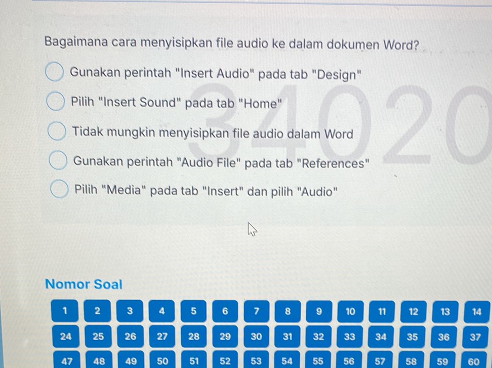 Bagaimana cara menyisipkan file audio ke | StudyX