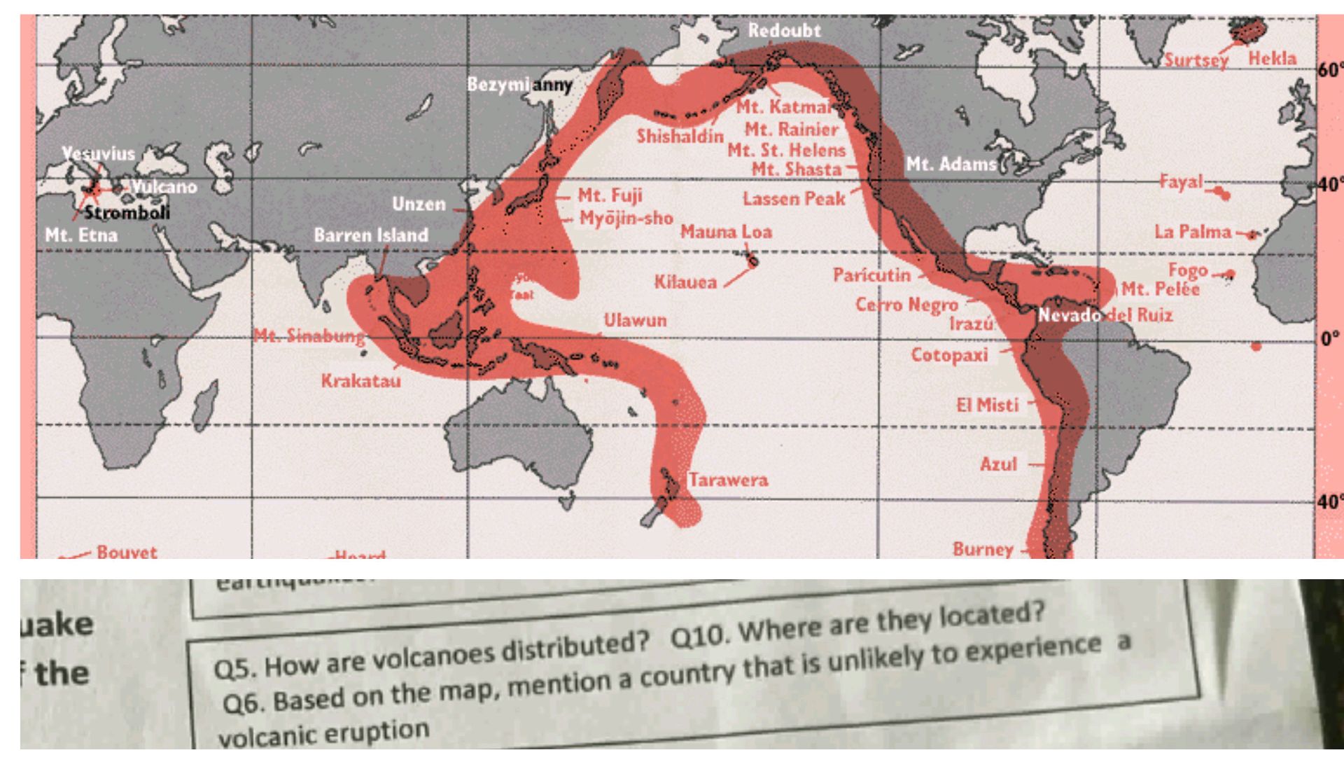 Q5. How are volcanoes distributed? Q10. | StudyX