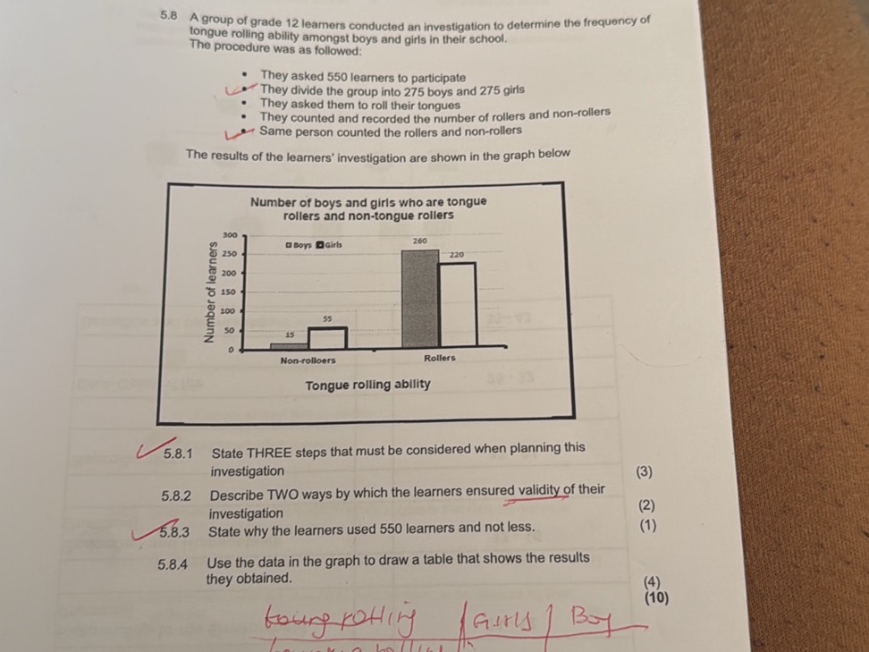 5.8 A group of grade 12 learners conducted | StudyX