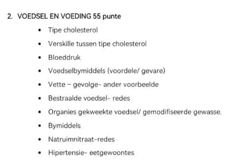 2. VOEDSEL EN VOEDING 55 punte * Tipe | StudyX