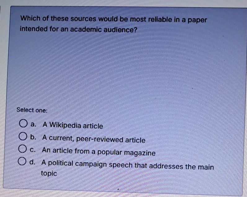 Which of these sources would be most | StudyX