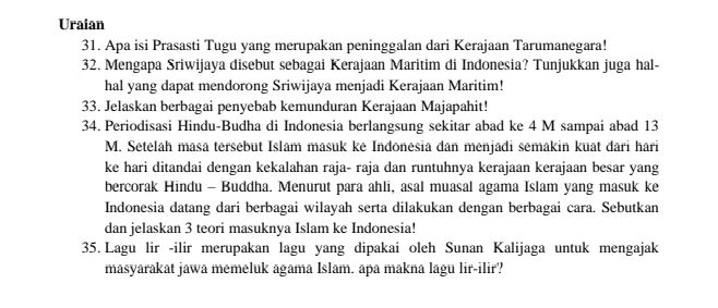 31. Apa isi Prasasti Tugu yang merupakan | StudyX