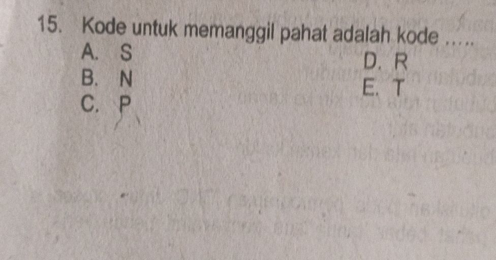 15. Kode untuk memanggil pahat adalah kode | StudyX