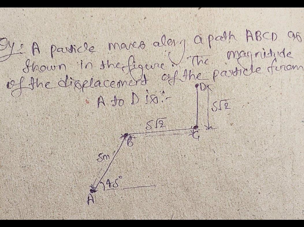 Q: A particle moves along a path ABCD as | StudyX