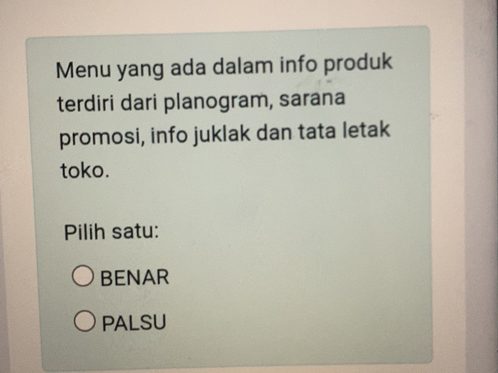 Menu yang ada dalam info produk terdiri dari | StudyX