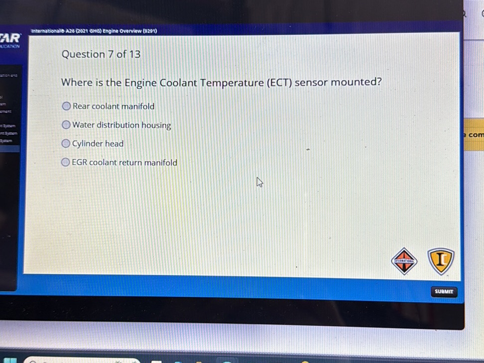 Question 7 of 13 Where is the Engine | StudyX