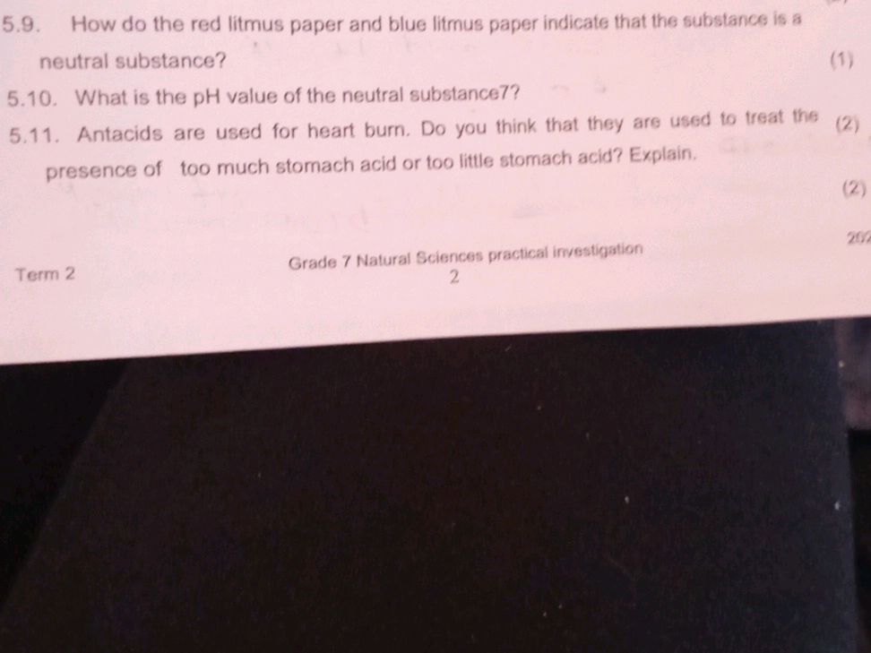 5.9. How do the red litmus paper and blue | StudyX