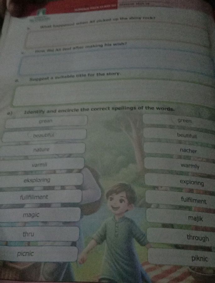 Identify and encircle the correct spellings | StudyX