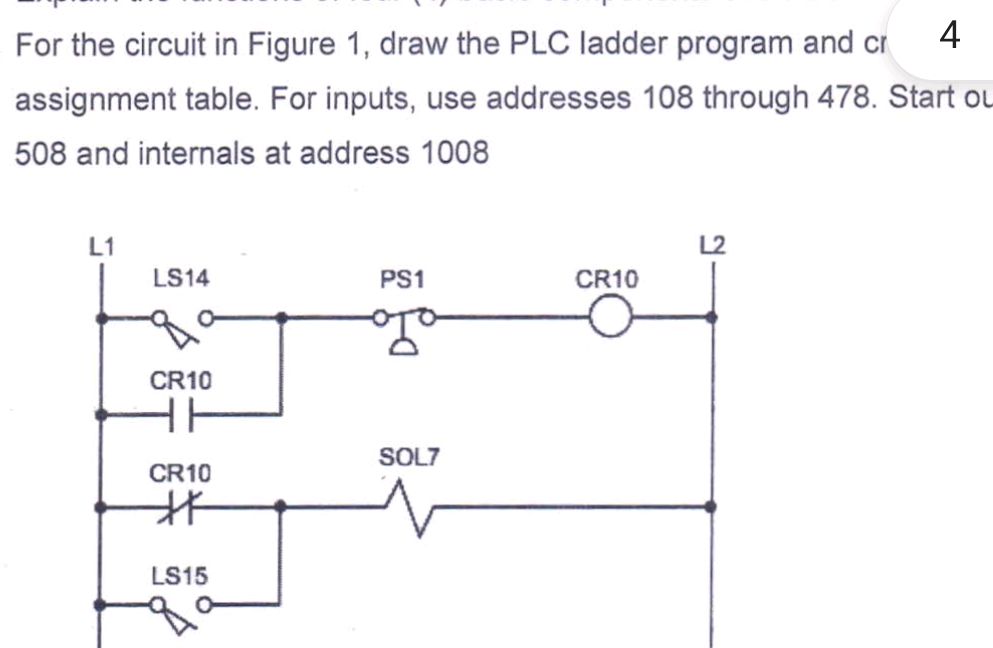 For the circuit in Figure 1, draw the PLC | StudyX