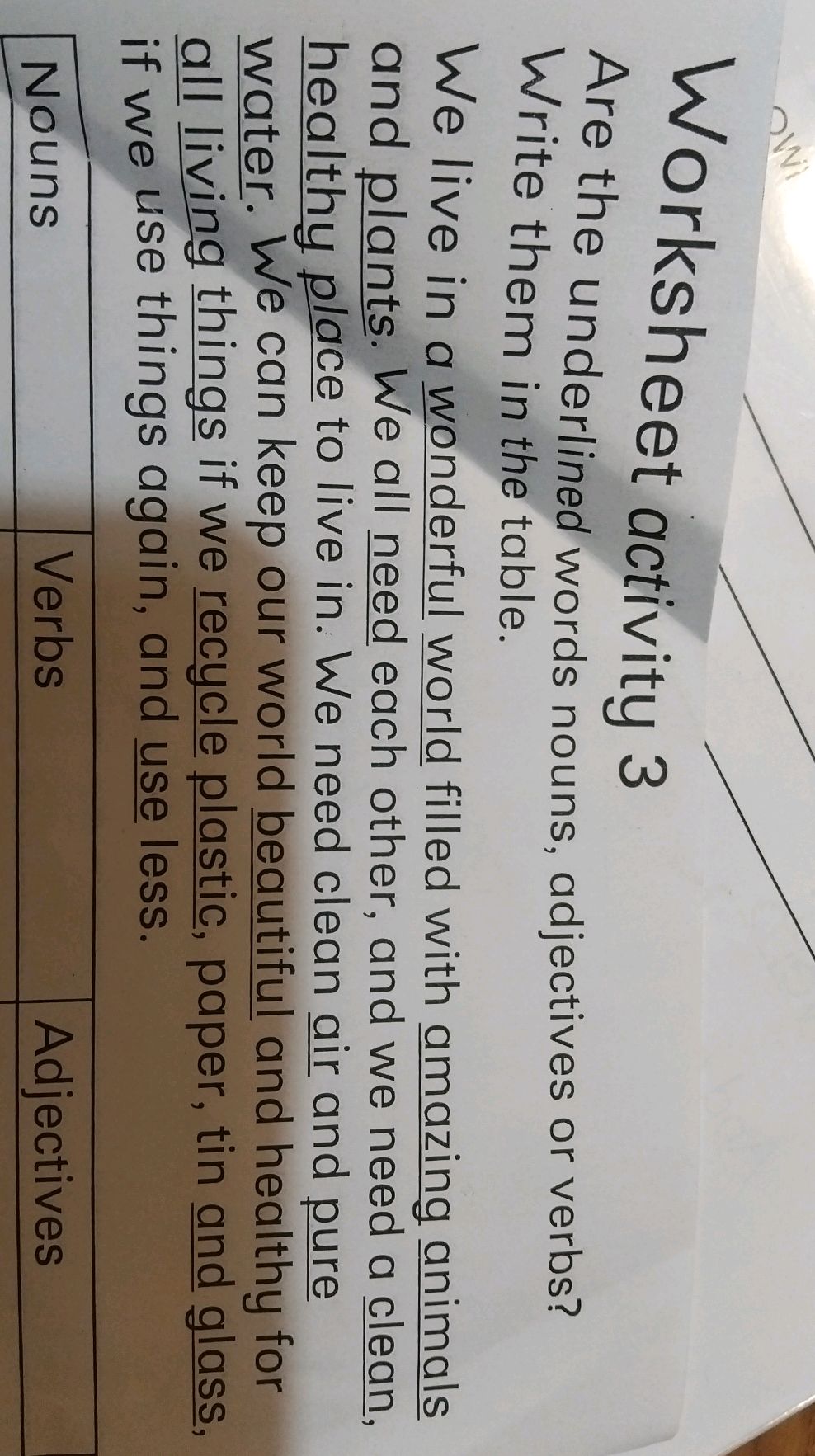 Worksheet activity 3 Are the underlined | StudyX