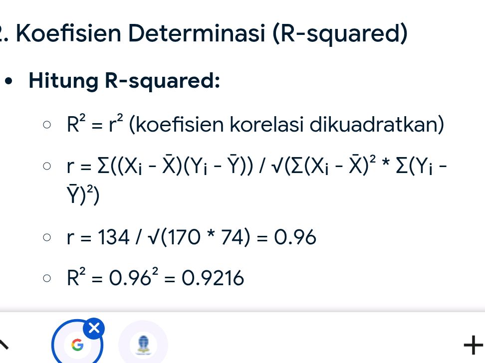 2. Koefisien Determinasi (R-squared) • | StudyX
