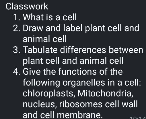 1. What is a cell 2. Draw and label plant | StudyX