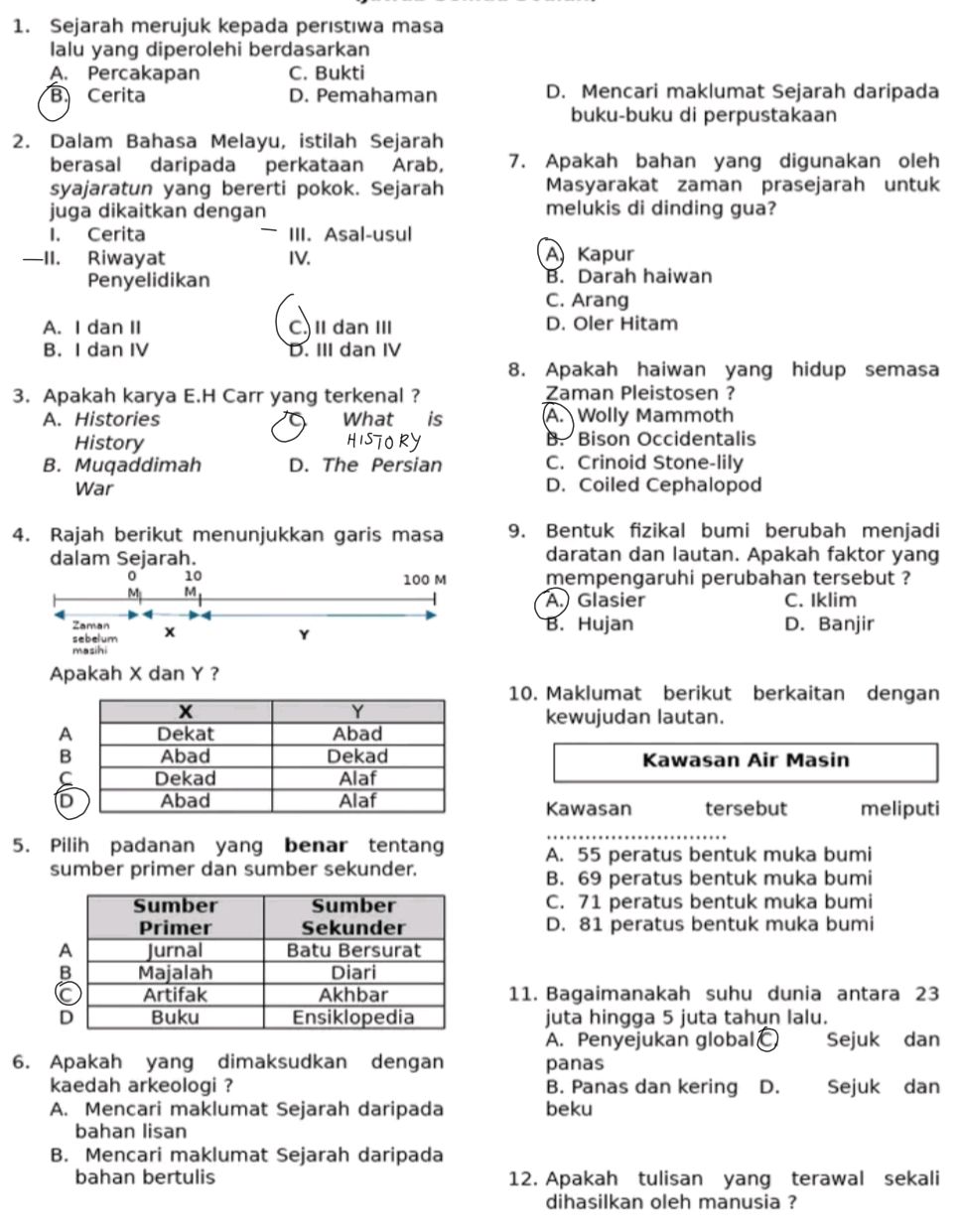 1. Sejarah merujuk kepada peristiwa masa | StudyX
