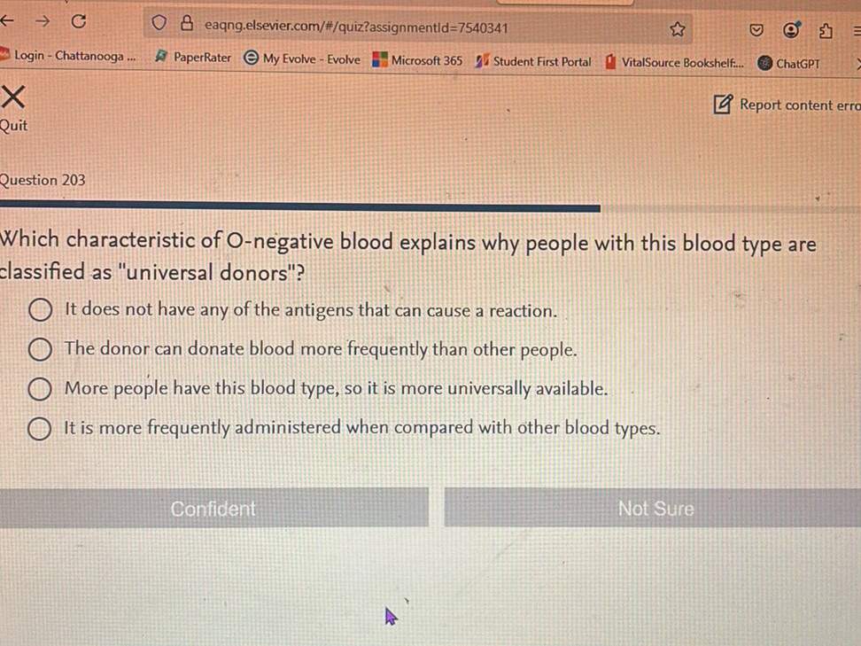 Which characteristic of O-negative blood | StudyX