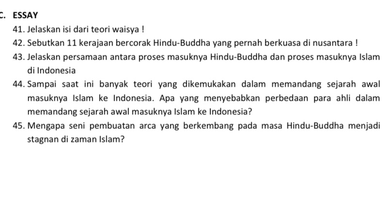 41. Jelaskan isi dari teori waisya ! 42. | StudyX