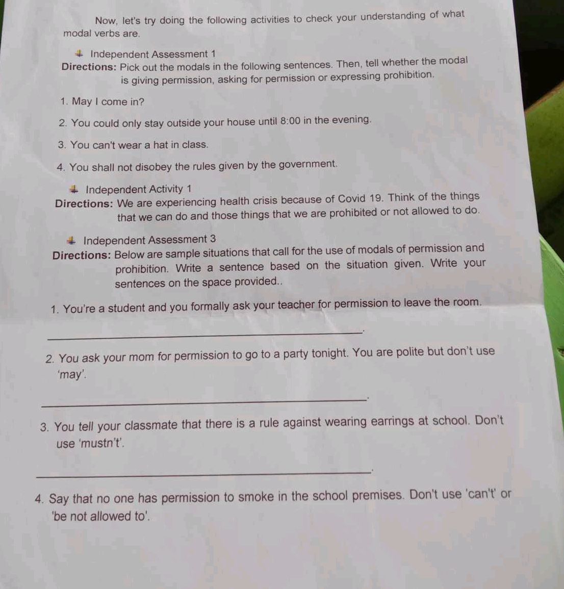 Independent Assessment 1 Directions: Pick | StudyX