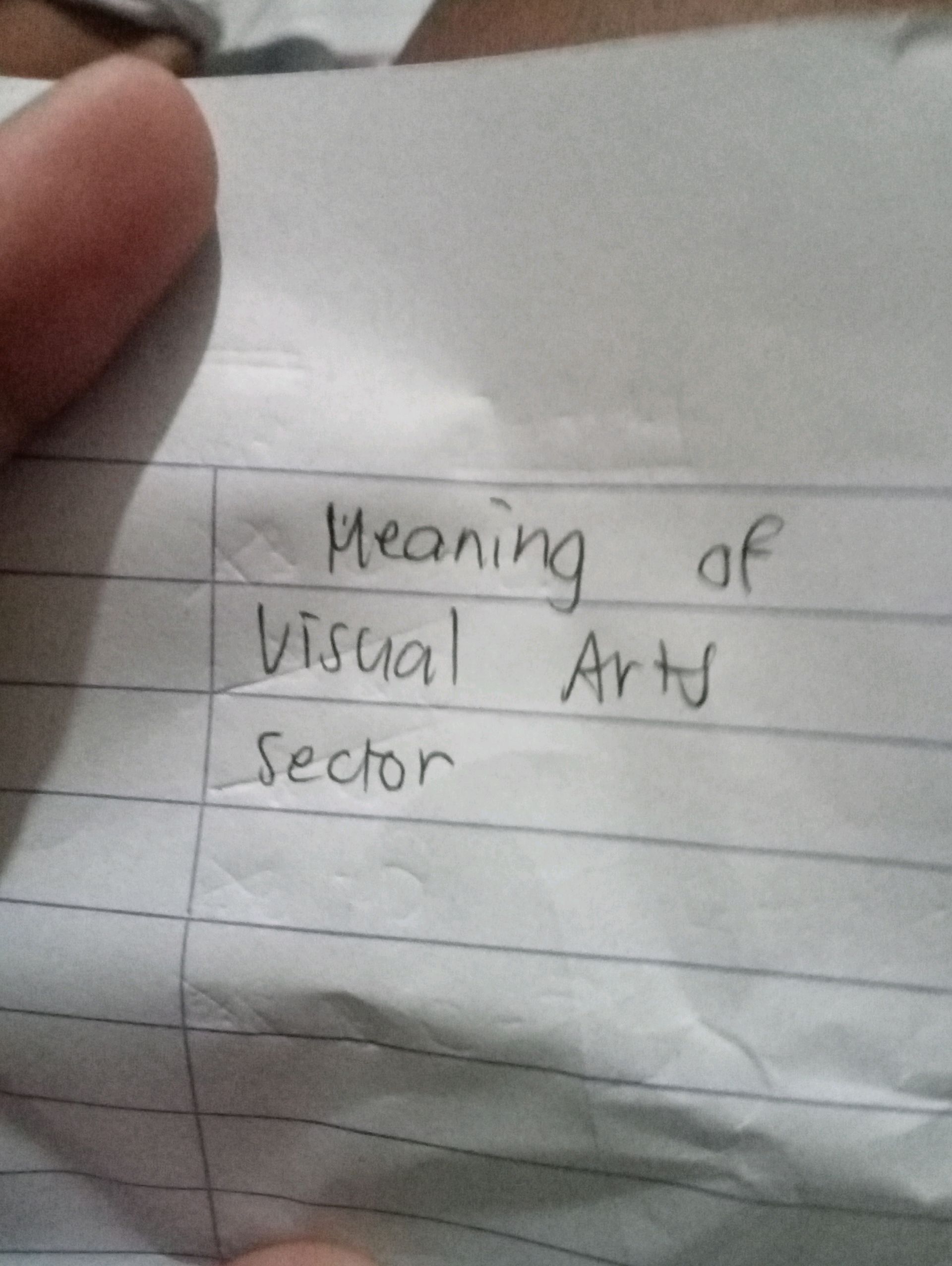 Meaning of Visual Arts Sector | StudyX
