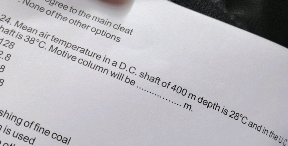 24. Mean air temperature in a D.C. shaft of | StudyX