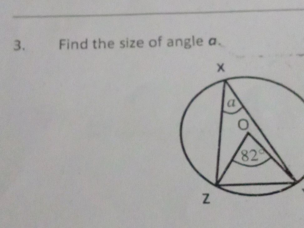 Find the size of angle a | StudyX